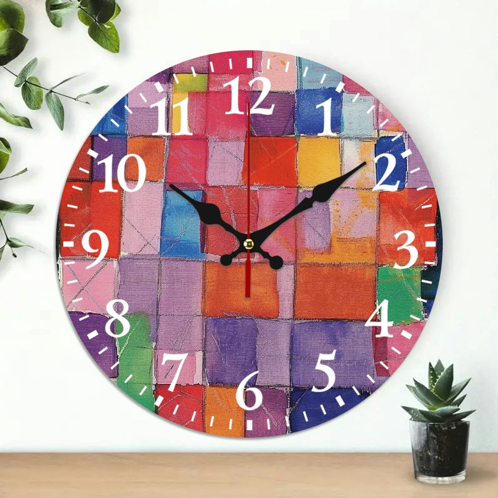 Chilfamy Cubist Painting Wall Clock Silent Mechanical Movement Decor ...