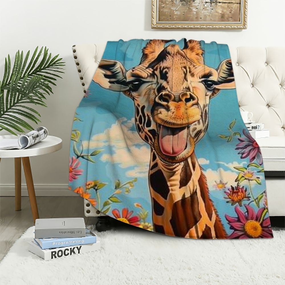 Chilfamy Cute Giraffe Blanket for Kids Adults Giraffes Soft Warm ...