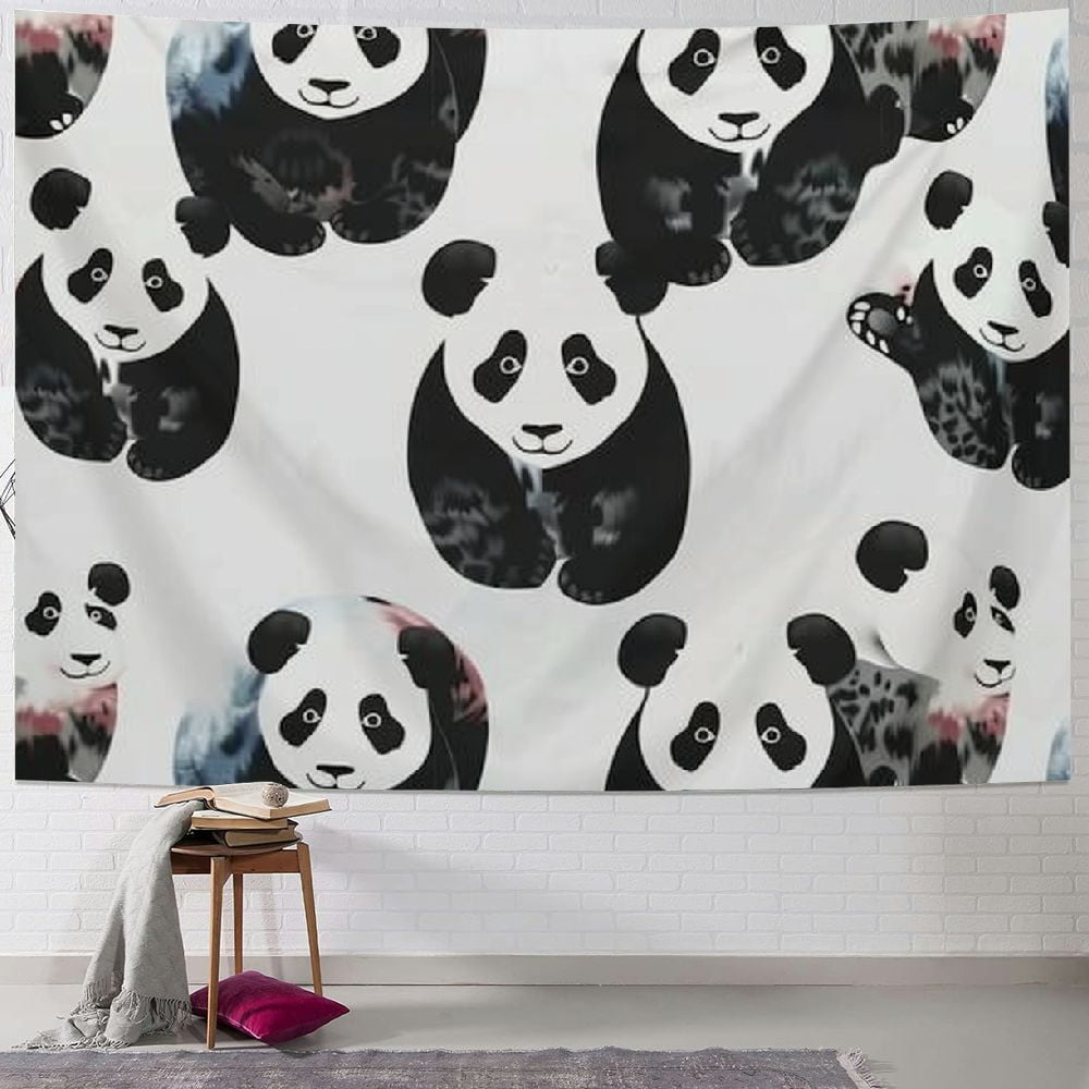 Chilfamy Cute Panda Tapestry Wall Hanging Tapestries Cartoon Face ...