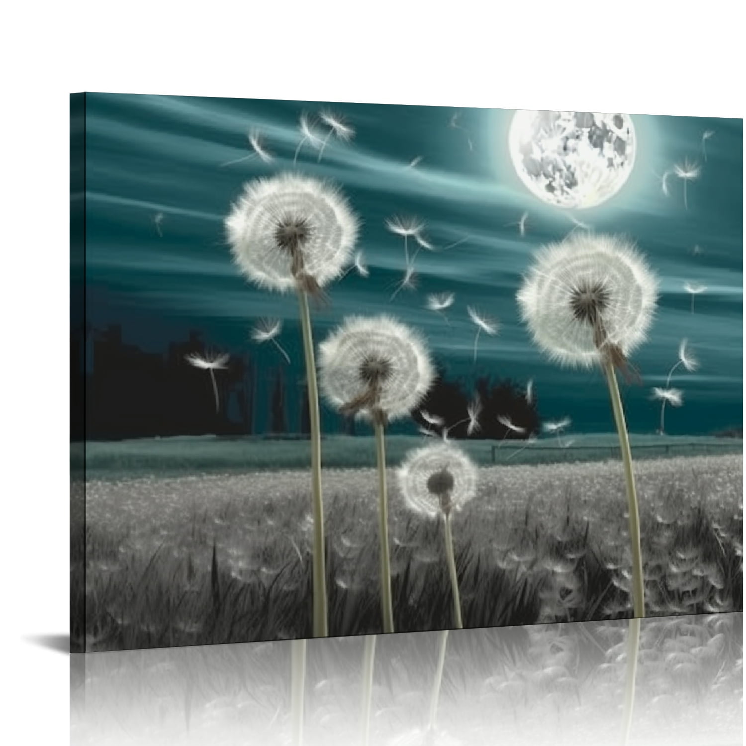 Chilfamy Dandelions Moon Magic Canvas Wall Art Ready To Hang Decor ...