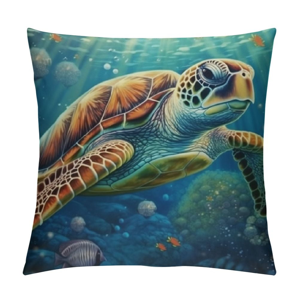 Chilfamy Decorative Throw Pillow Covers Marine Animal Sealife Pillow ...