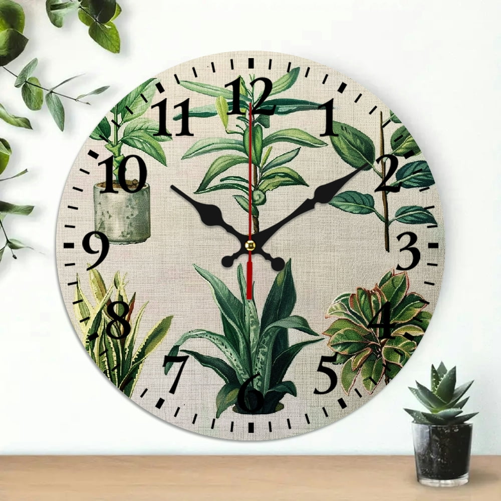 Chilfamy Detailed Painting Wall Clock for Living Room Decor, Silent ...