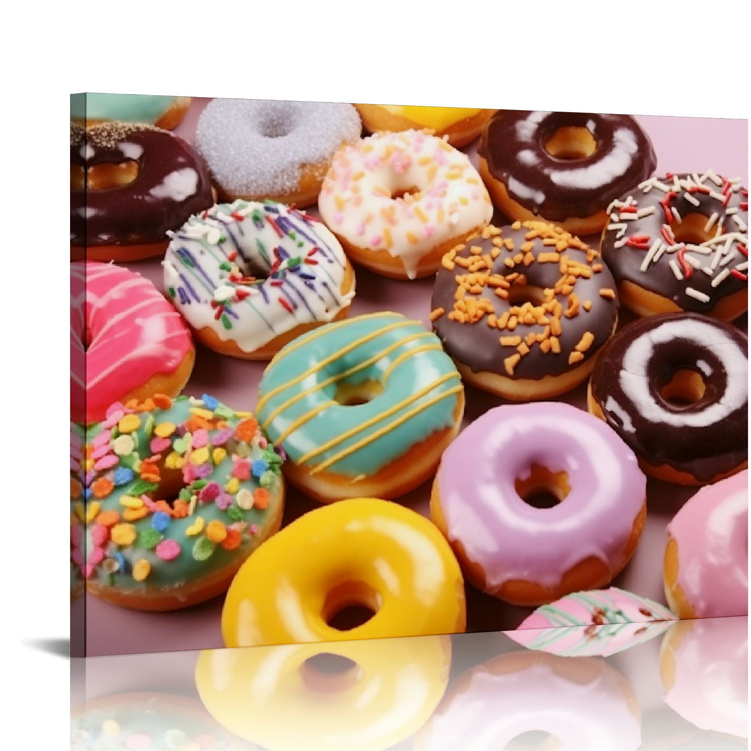 Chilfamy Donuts Canvas Wall Art Decor Ready To Hang - Ideal for Home ...