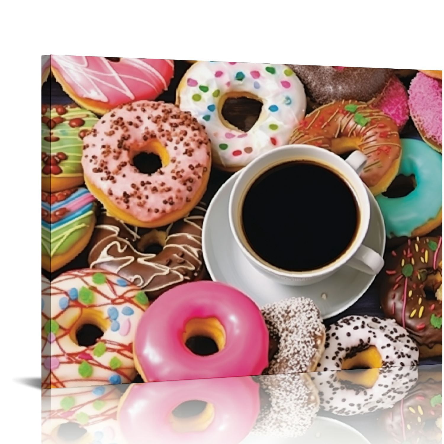 Chilfamy Donuts Coffee Table Canvas Wall Art Decor For Home Living Room ...