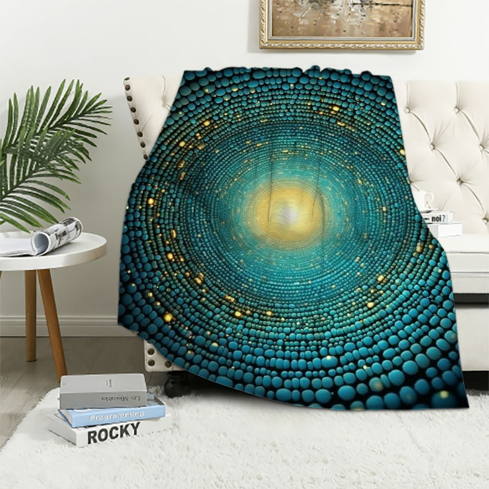 Chilfamy Dots Circular Design Print Throw Blanket Flannel Material ...