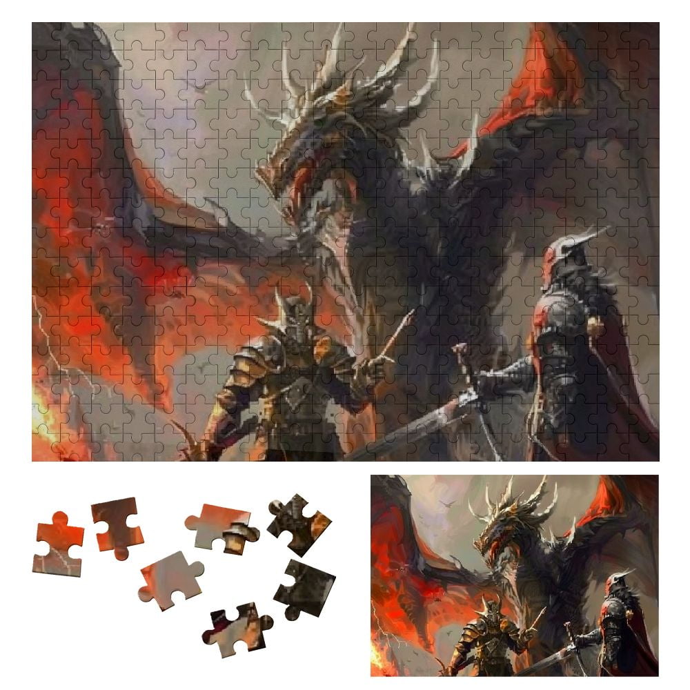 Chilfamy Dragon Knight Demon Wooden Jigsaw Puzzle, Impossible Hard ...