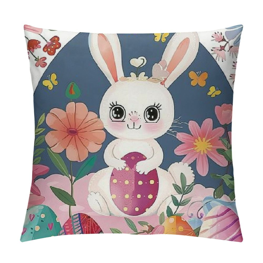 Chilfamy Easter Pillow Covers Colorful Easter Throw Pillow Cases ...