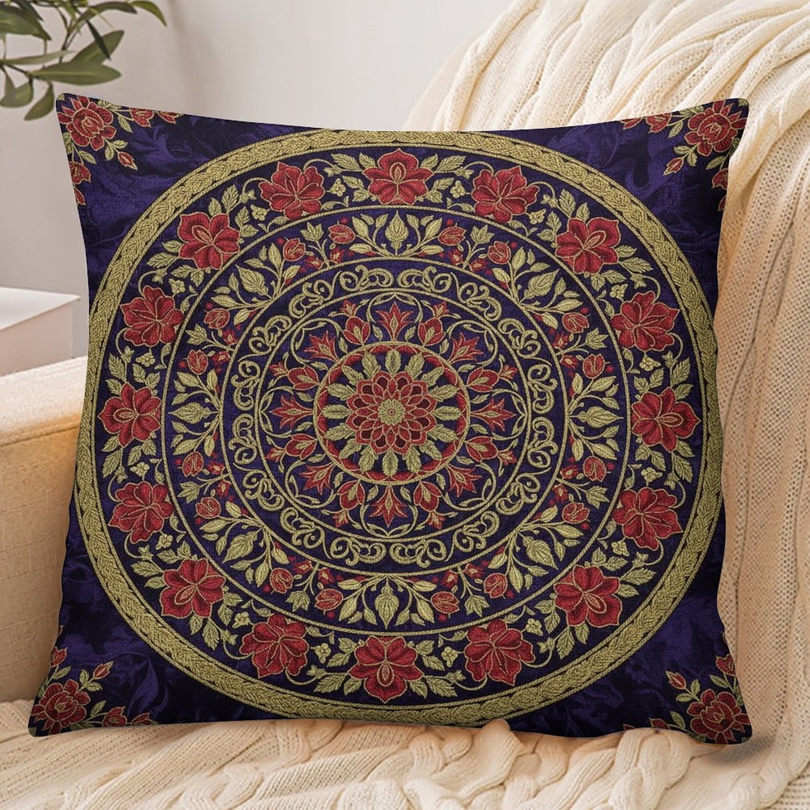 Chilfamy Envelope Throw Pillow Cover, Boho Indian Mandala Indian Ethnic ...