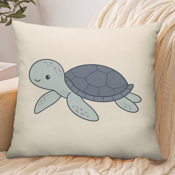 Chilfamy Envelope Throw Pillow Cover, Cute Cartoon Turtle Soft ...