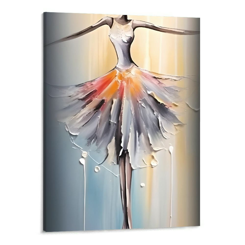Chilfamy Fall Decor Ballerina Girl Art Modern Canvas Wall Art Picture ...