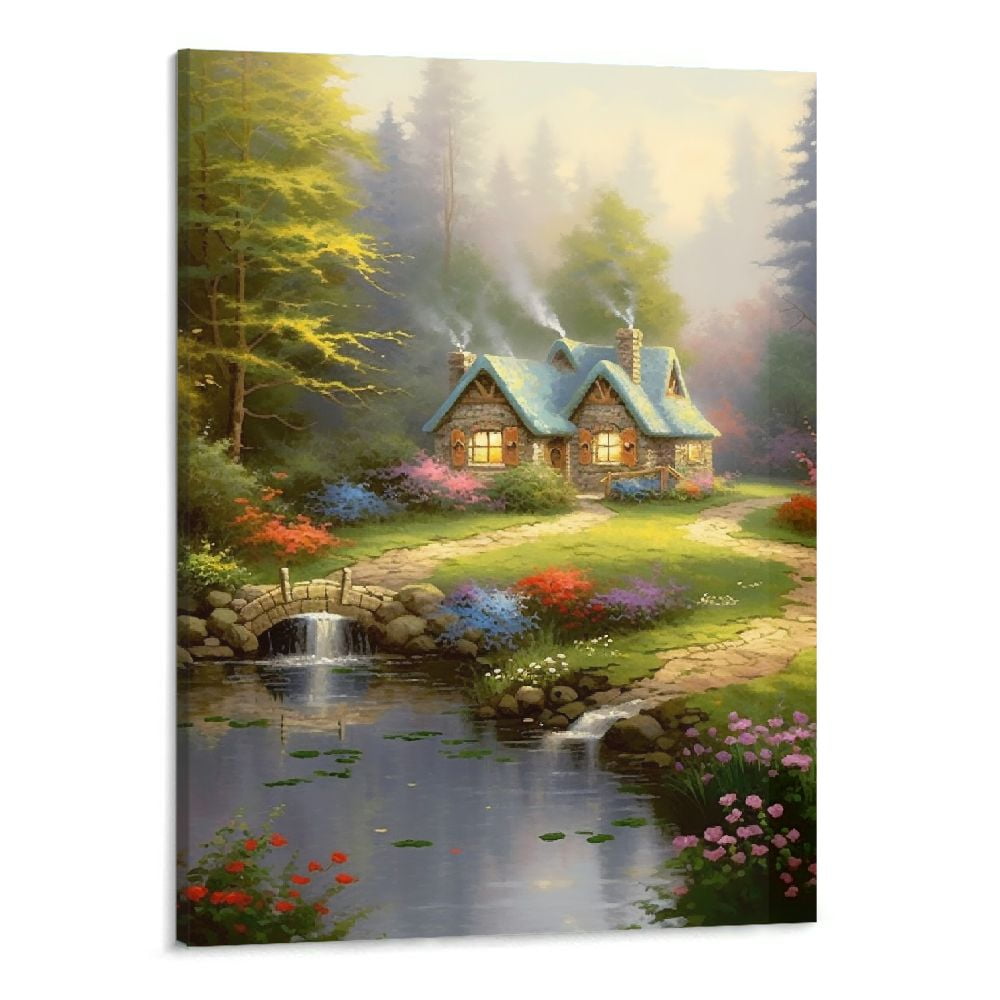 Chilfamy Fall Decor Rural Garden Canvas Wall Art Picture 16x20in for ...