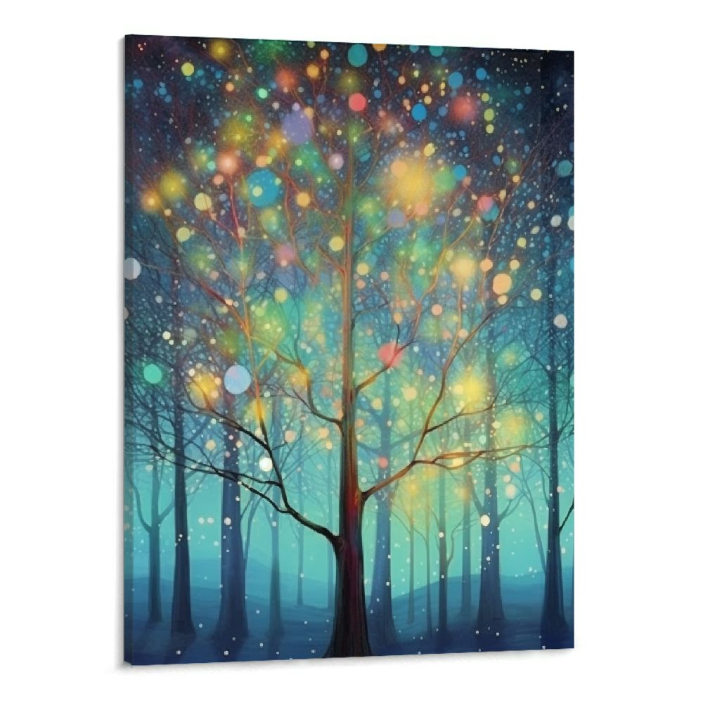 Chilfamy Fall Decor Stippling Tree Canvas Wall Art Picture 16x20in for ...