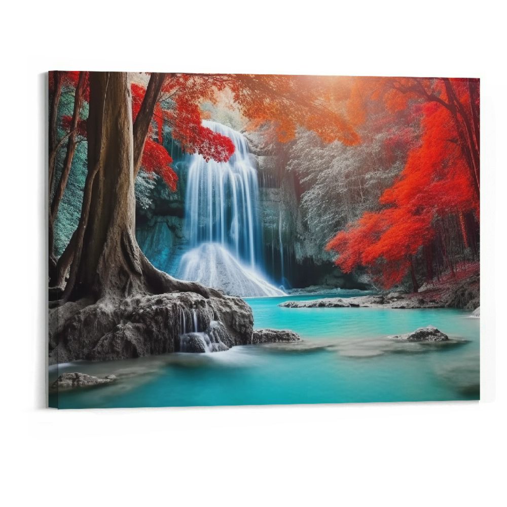Chilfamy Fall Forest Wall Art Nature Landscape Canvas Prints Season ...
