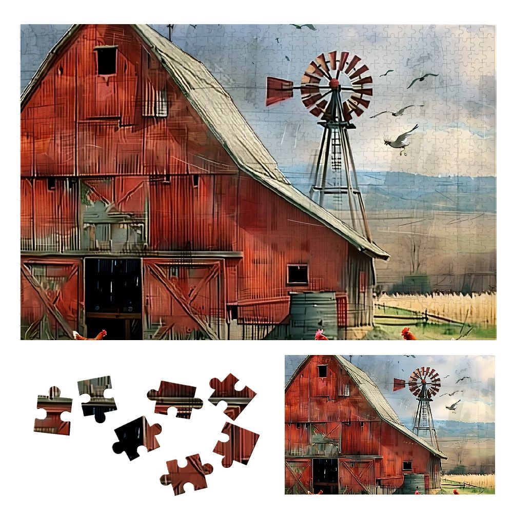 Chilfamy Farm Life Wooden Jigsaw Puzzle Impossible Wooden Puzzles for ...