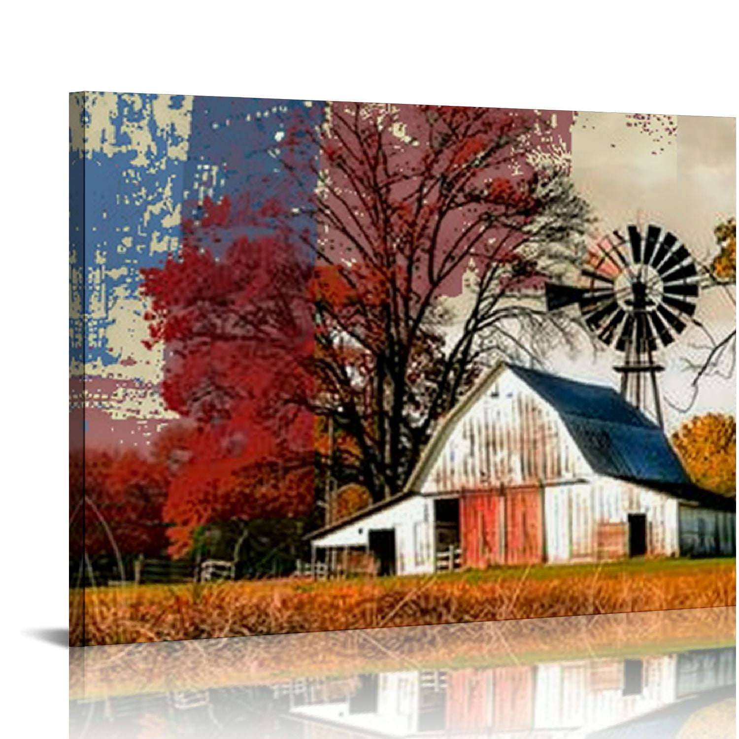 Chilfamy Farm Trees Canvas Print On Canvas Wall Art Decor Ready To Hang ...