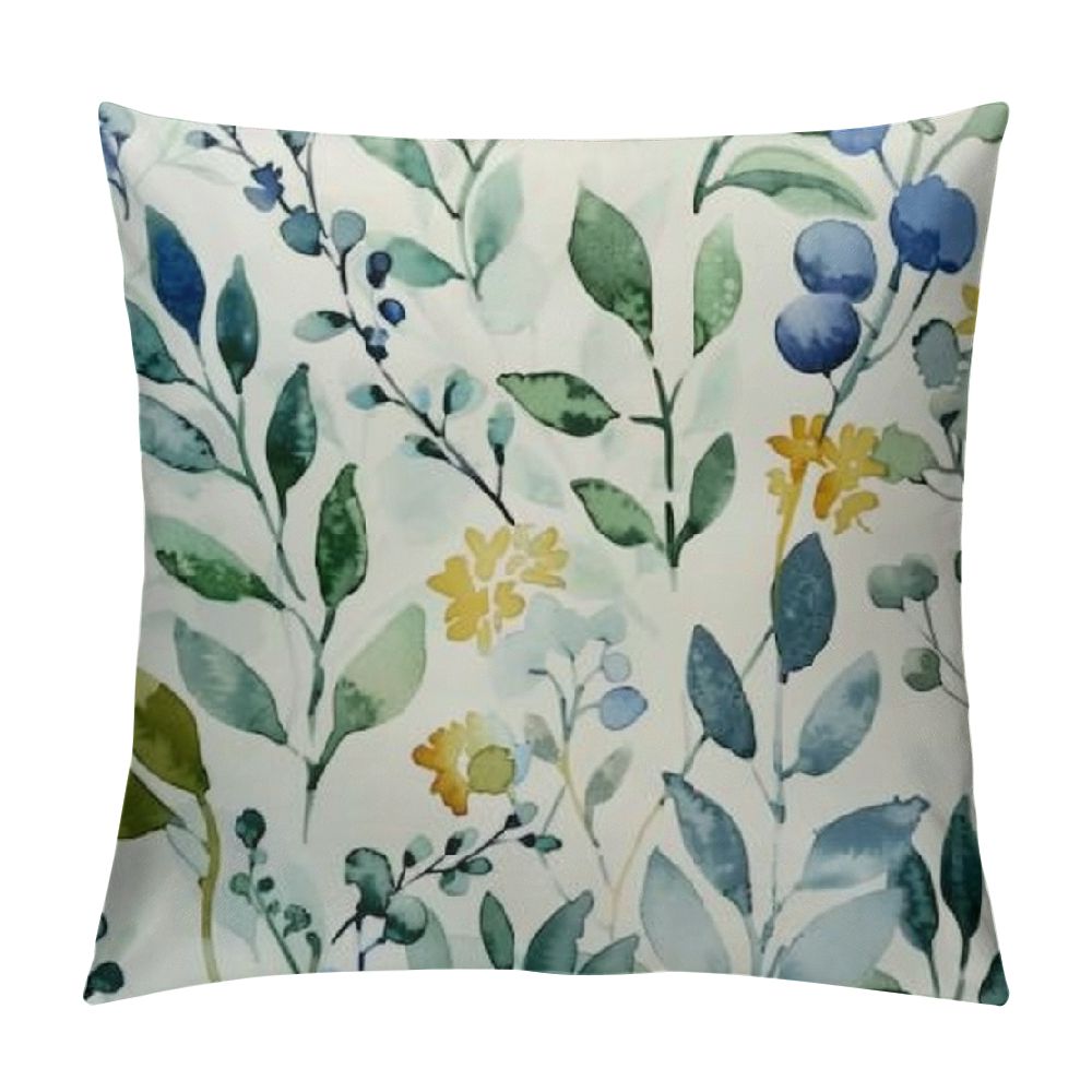 Chilfamy Farmhouse Sage Green Leaf Throw Pillow Covers Spring Summer ...