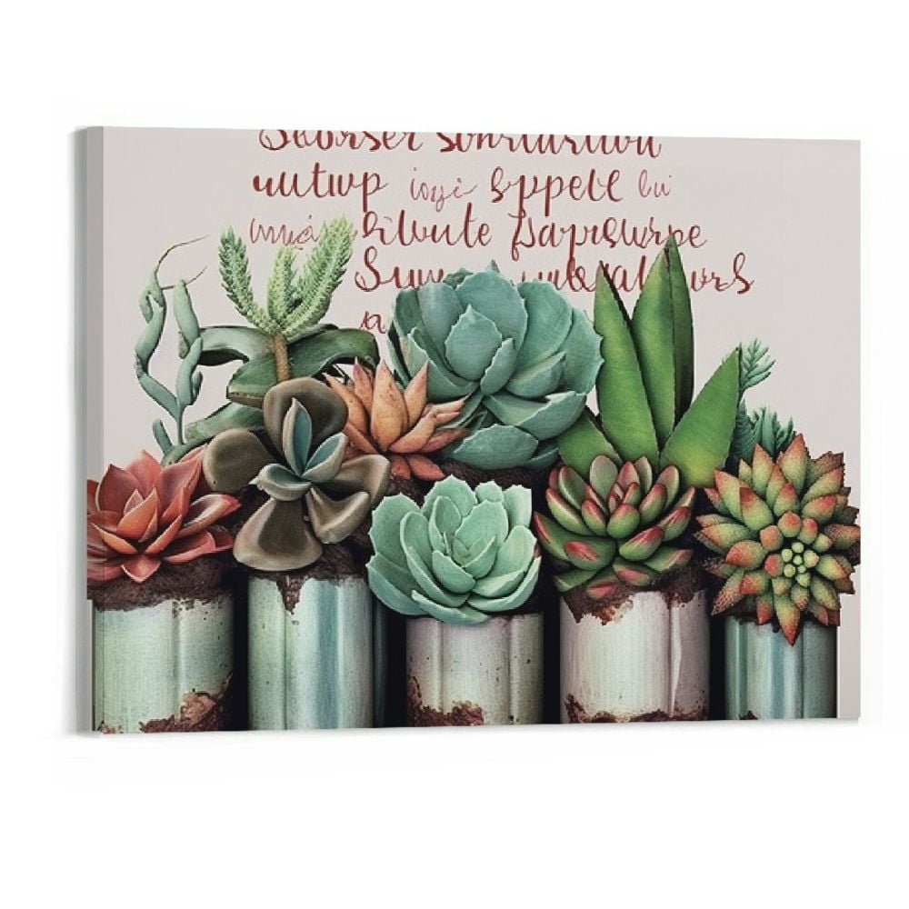 Chilfamy Farmhouse Succulents Bathroom Wall Art Country Flower Pictures ...