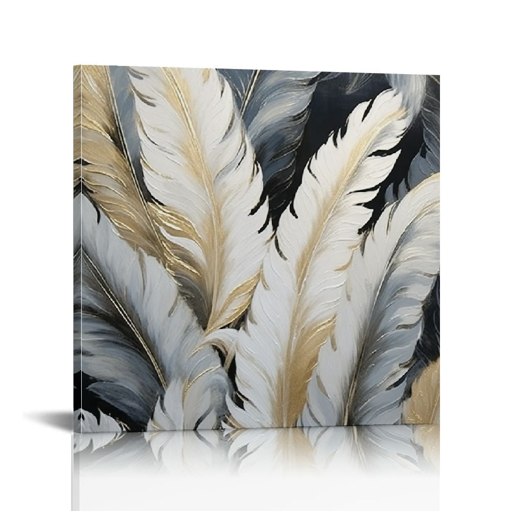 Chilfamy Feathers Wallpaper Art Deco Canvas Print Wall Decor For ...