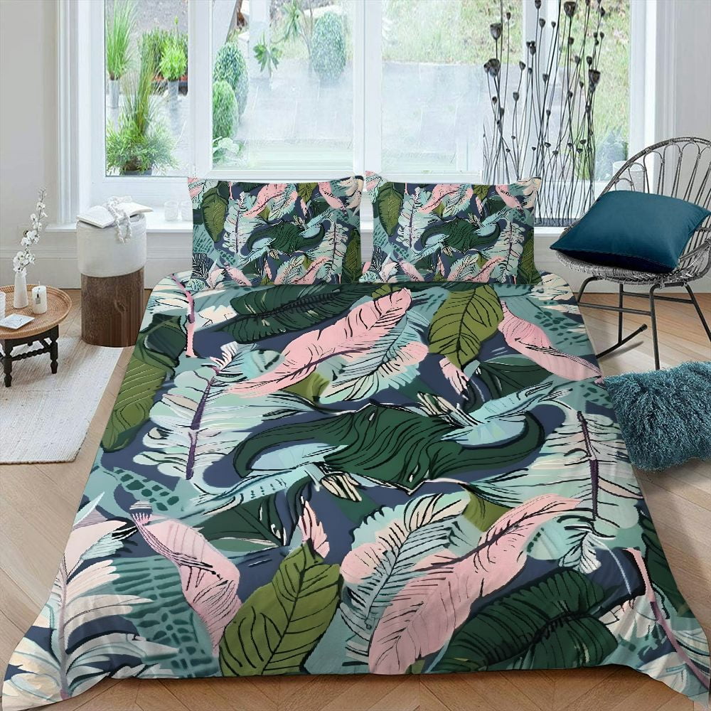 Chilfamy Fine Foliage Lace 3-Piece Bedding Set Lightweight and Soft ...
