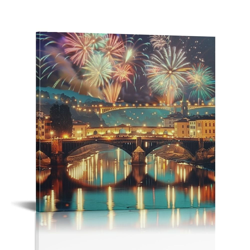 Chilfamy Fireworks Art Modern Canvas Prints Wall Art for Living Room ...