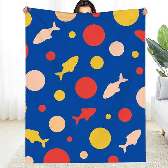Chilfamy Fish And Bubbles Pattern All-Season Blanket , Soft Air ...
