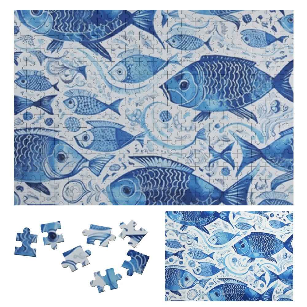Chilfamy Fish Wooden Unique Shapes Jigsaw Puzzle Challenging Difficult ...