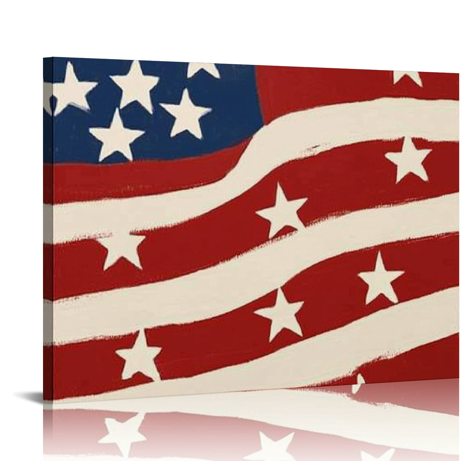 Chilfamy Flag Stars Pop Art Canvas Wall Art Independence Day Decor ...