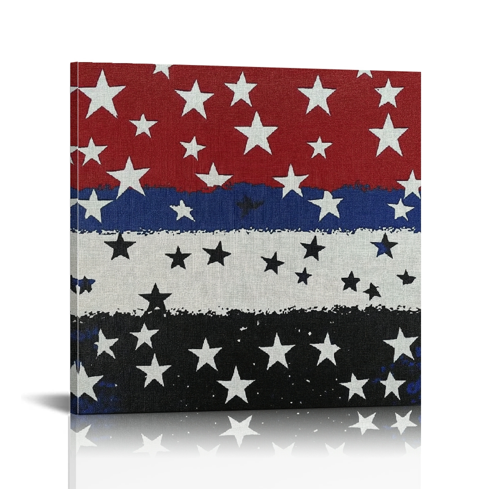 Chilfamy Flag Stars Precisionism Canvas Prints Wall Art Decor 16x16in ...