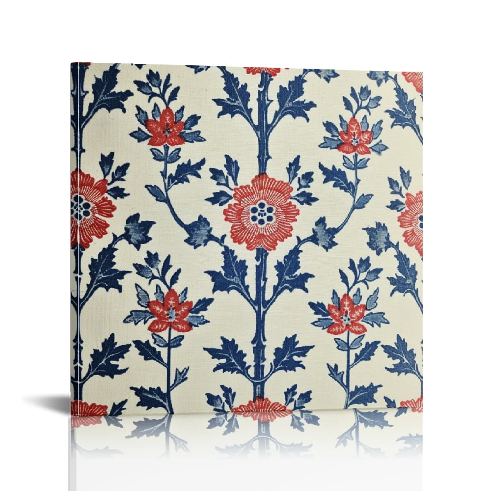 Chilfamy Flower Pattern Canvas Wall Art Modern Home Decor Ready To Hang ...