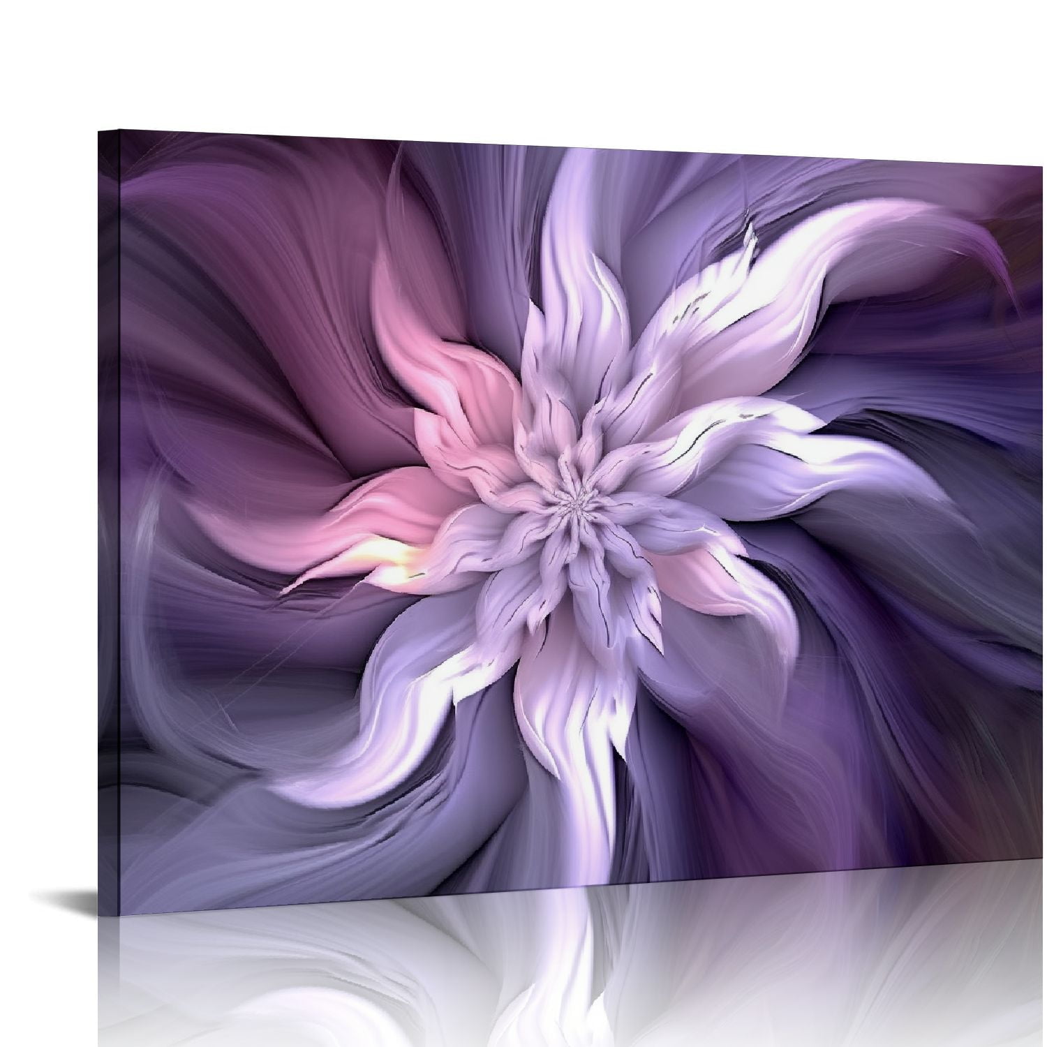 Chilfamy Flower Purple Abstract Canvas Prints Wall Art Ready To Hang ...