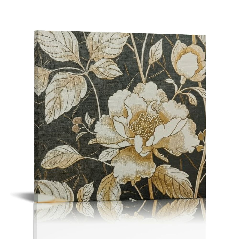 Chilfamy Flowers Leaves Canvas Wall Art Decor for Living Room, Bedroom ...