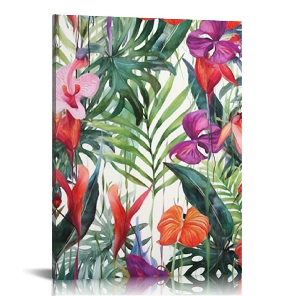 Chilfamy Flowers Leaves Green Leafy Plant Canvas Art Modern Prints Home ...