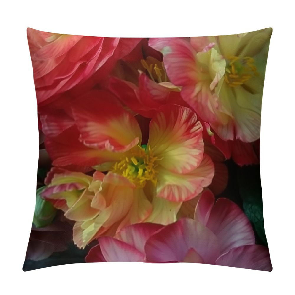 Chilfamy Flowers Modern Rustic Decorative Throw Pillow Cover Aesthetic Home Decor 1PC 22x22in ...