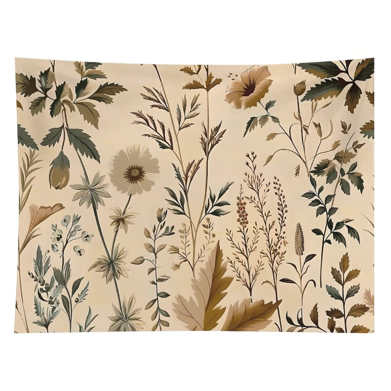 Chilfamy Flowers Plant Pattern Polyester Wall Tapestry Anti Wrinkle Art ...