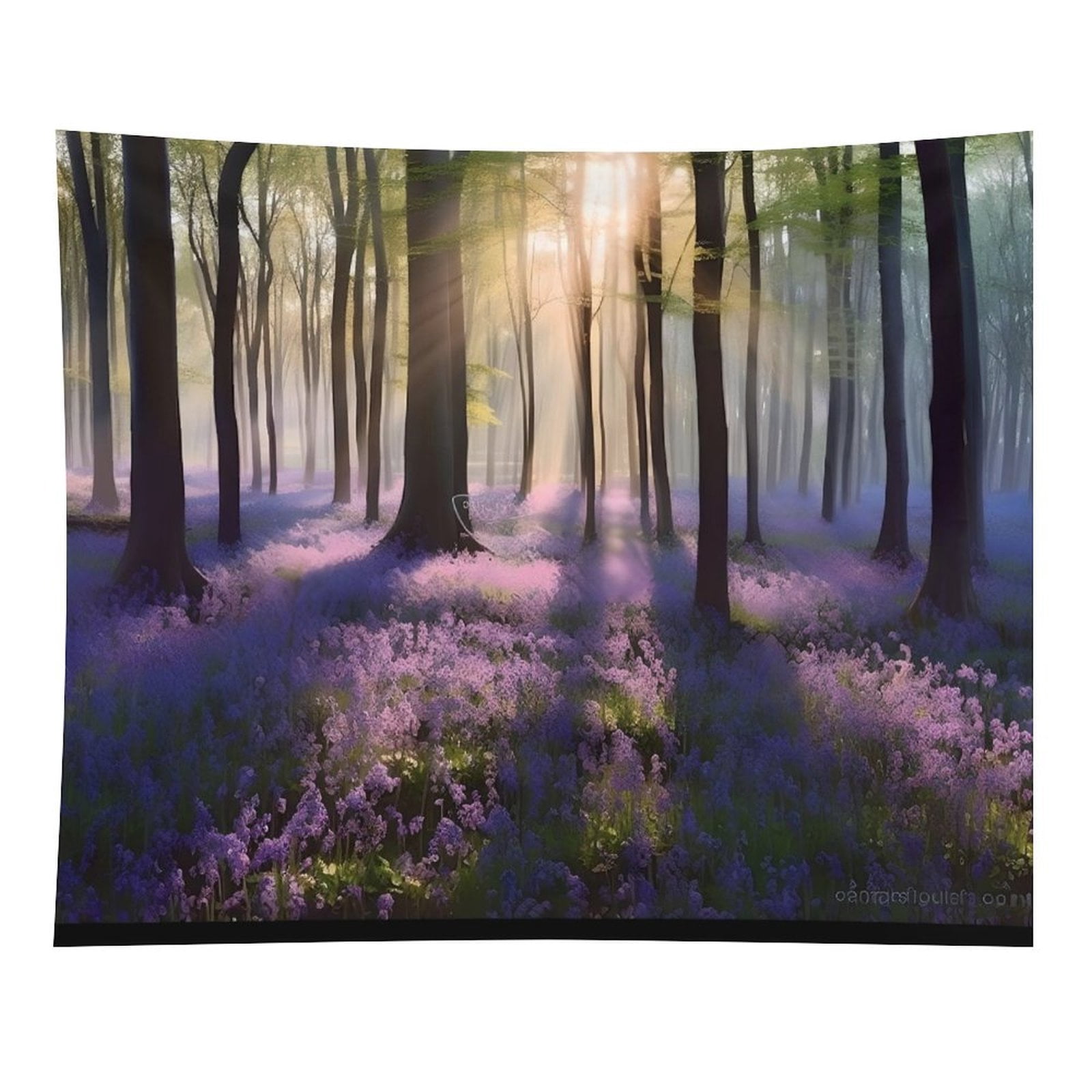 Chilfamy Forest Sunlight Purple Flowers Polyester Wall Tapestry Anti ...