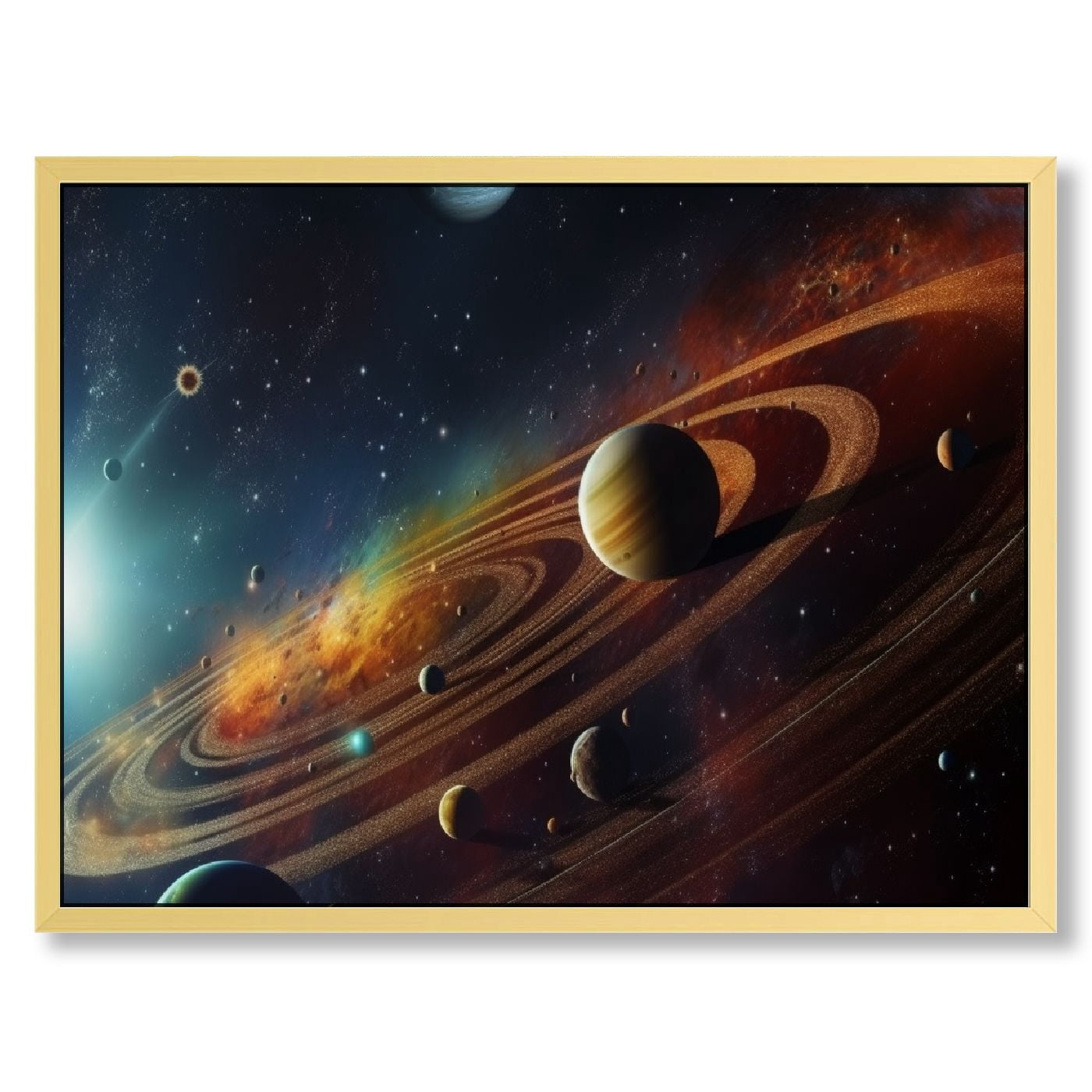 Chilfamy Framed Cool Space Theme Galaxy Astronomy Canvas Wall Art ...