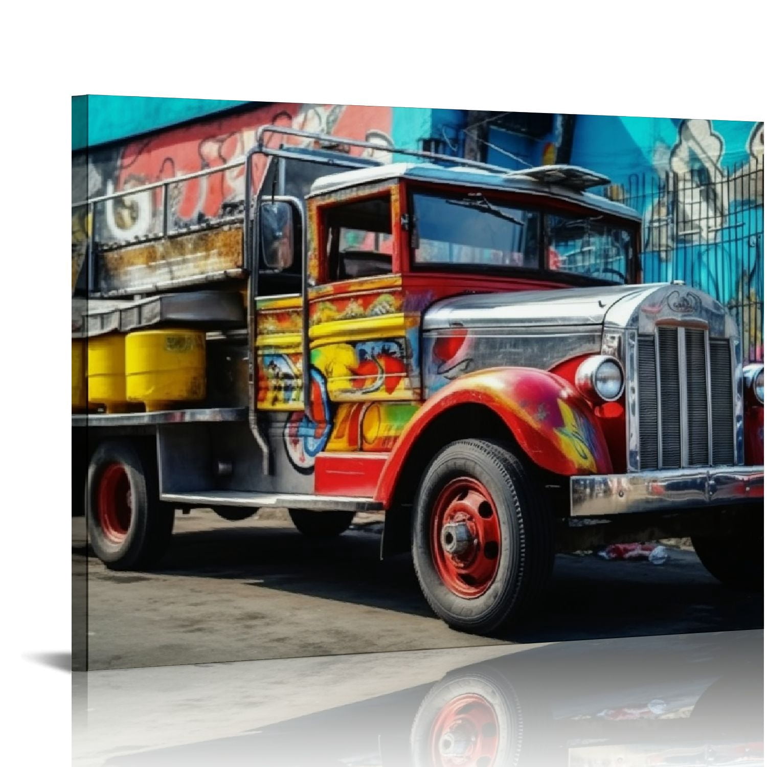 Chilfamy Framed Wall Art Ready to Hang manila, philippines retro taxis ...