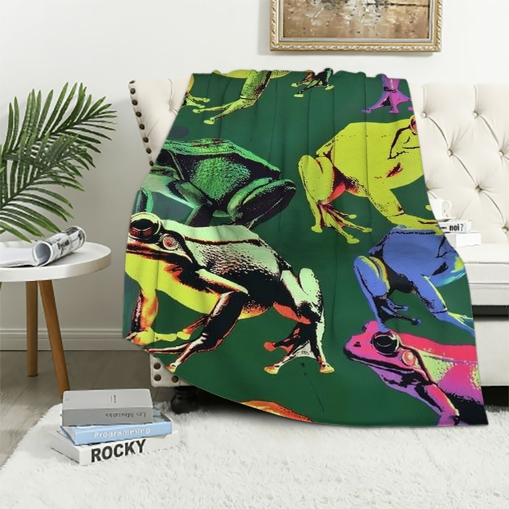 Chilfamy Frog Blanket Gifts for Kids Cute Frogs Stuff Decor Throw ...