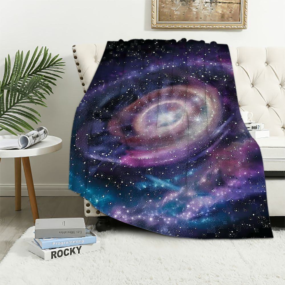 Chilfamy Galaxy Blanket, Spiral Galaxy in Outer Space Andromeda Nebula Star Dust Universe ...