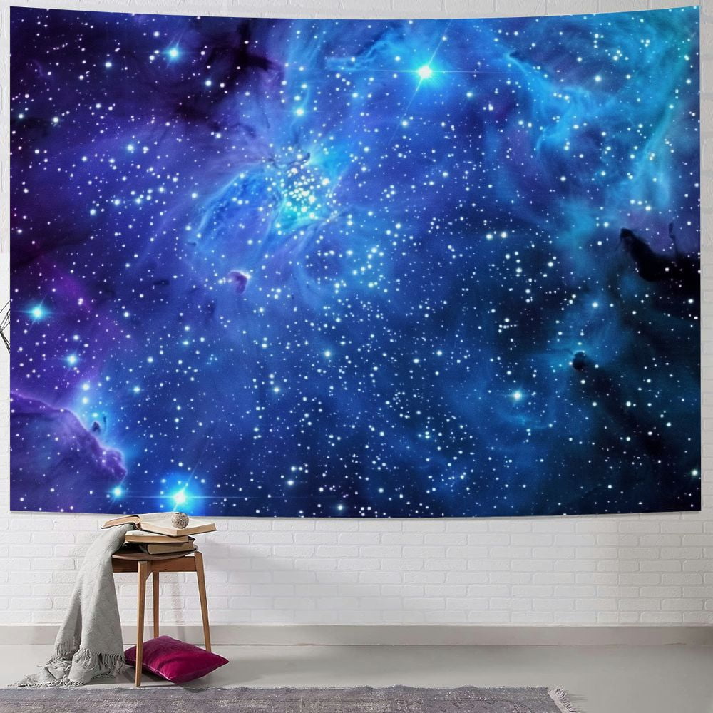 Chilfamy Galaxy Tapestry for Bedroom Aesthetic Space Blue Night Starry ...