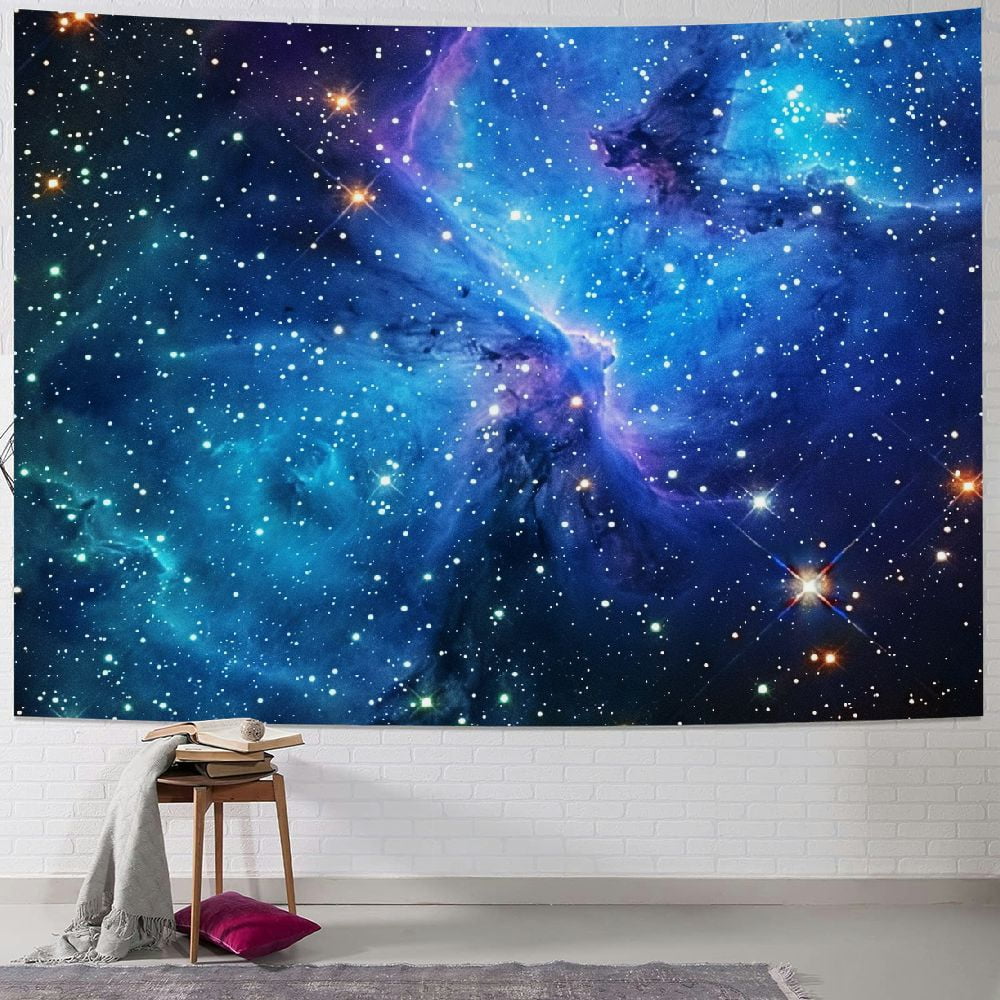 Chilfamy Galaxy Tapestry for Bedroom Aesthetic Space Blue Night Starry ...