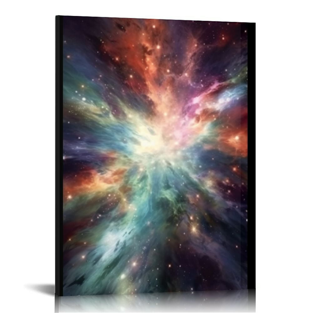 Chilfamy Galaxy Wall Art Abstract Space Decor for Boys Room Purple Blue ...