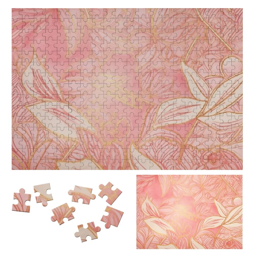 Chilfamy Gold Leaf Design Wooden Unique Shapes Jigsaw Puzzle ...
