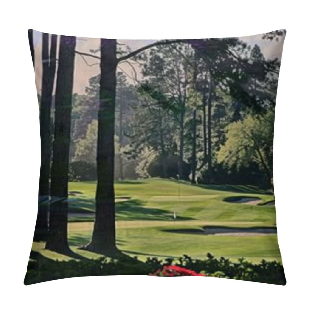 Chilfamy Golf Course Print Corduroy Throw Pillow Covers Soft Square ...