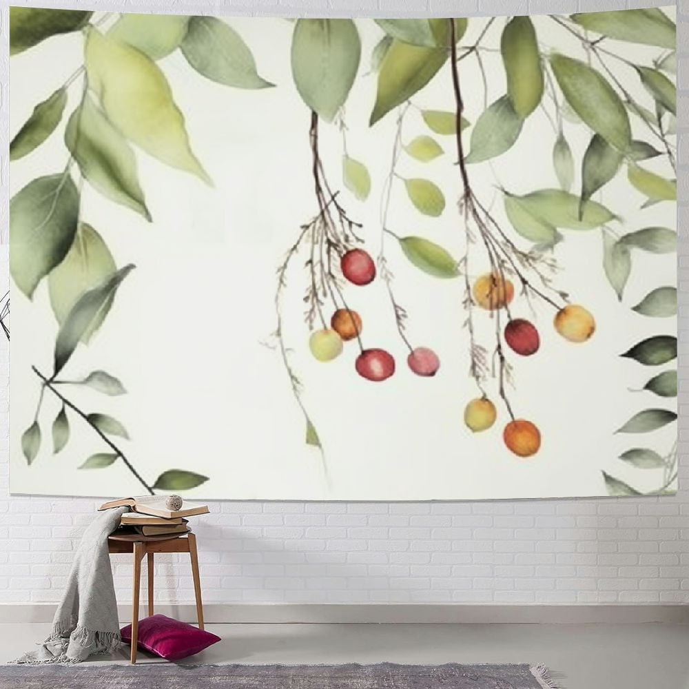 Chilfamy Green Leaf Tapestry Eucalyptus Leaves Tapestry Tropical Plant ...