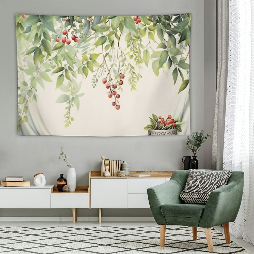 Chilfamy Green Leaf Tapestry Eucalyptus Leaves Tapestry Tropical Plant ...