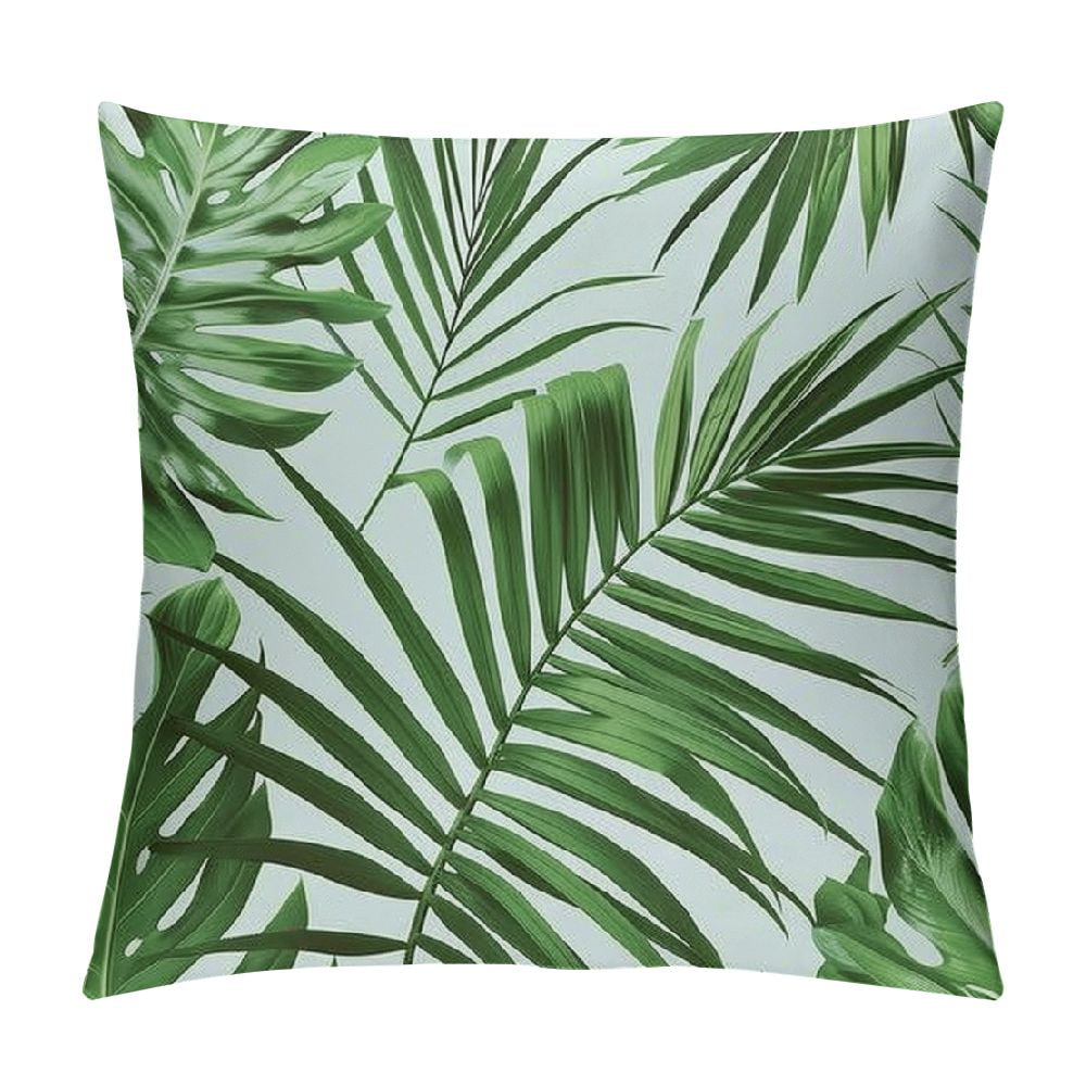 Chilfamy Green Tropical Plants Decorative Throw Pillow Covers Summer ...