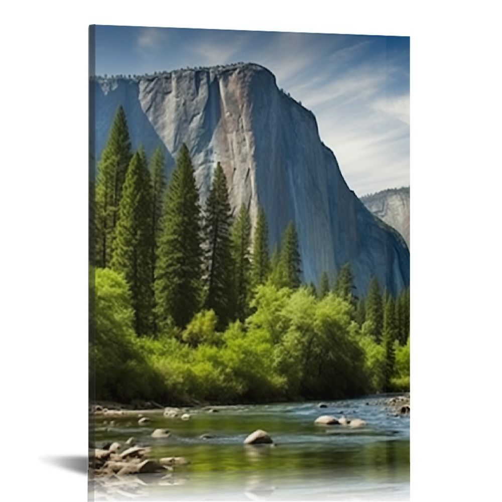 Chilfamy Green Wall Art Painting Yosemite National Park Clear Water ...