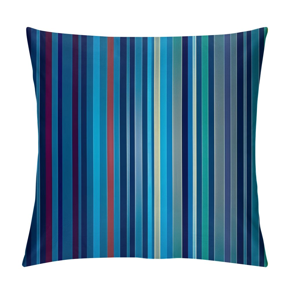 Chilfamy Harbour Stripe Throw Pillow Cushion Cover, Vibrant Nvay Blue ...