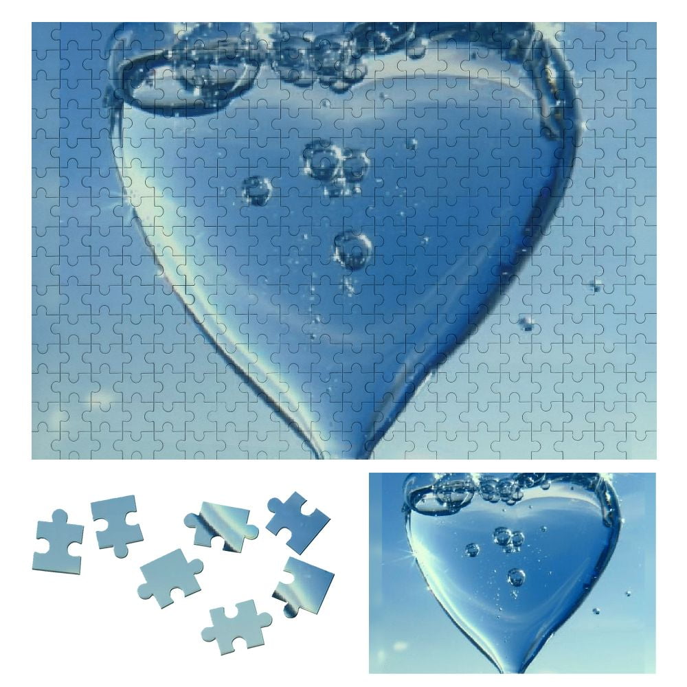 Chilfamy Heart Shape Bubbles Blue Sky Wooden Jigsaw Puzzle for Adults ...